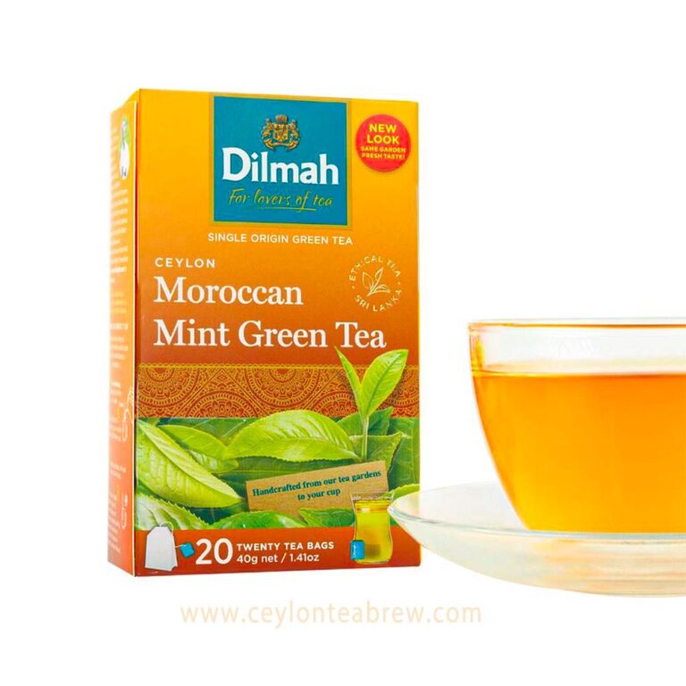Dilmah Ceylon Green Tea with Moroccan Mint bags - Ceylon tea brew UK
