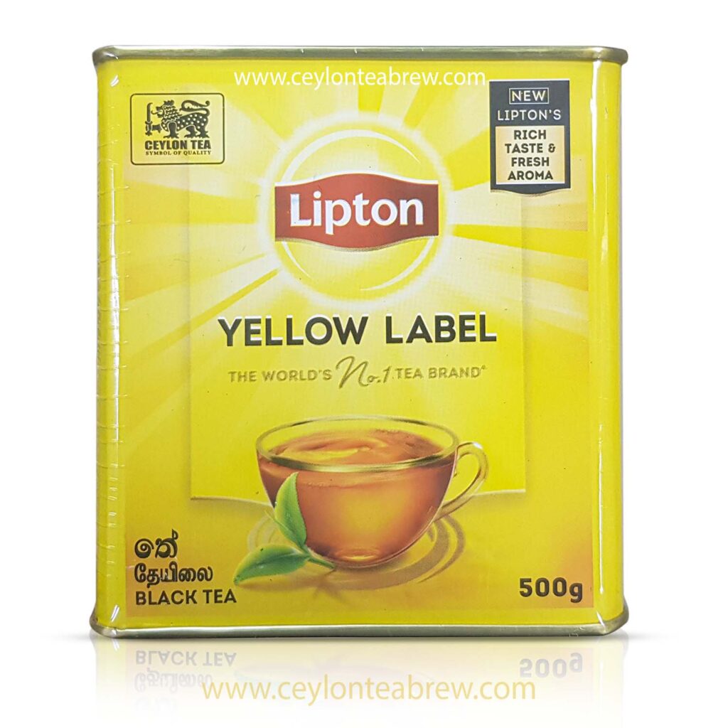 Ceylon Lipton yellow label leaf Black Tea in caddy rich aroma 500g ...